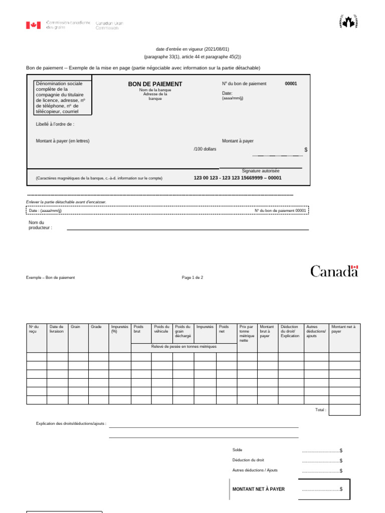 Exemple de bon de paiement | PDF | Économie