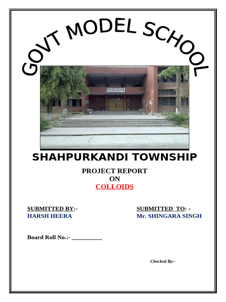 Govt Model School Colloids | PDF