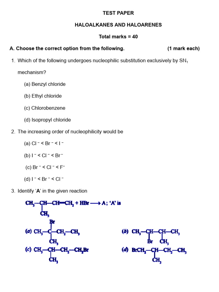 Haloalkanes and Haloarenes | PDF | Unit Processes | Chemical Compounds