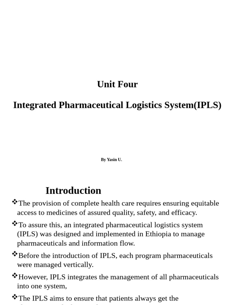 IPLS Overview and Implementation in Ethiopia | PDF | Logistics | Pharmacy