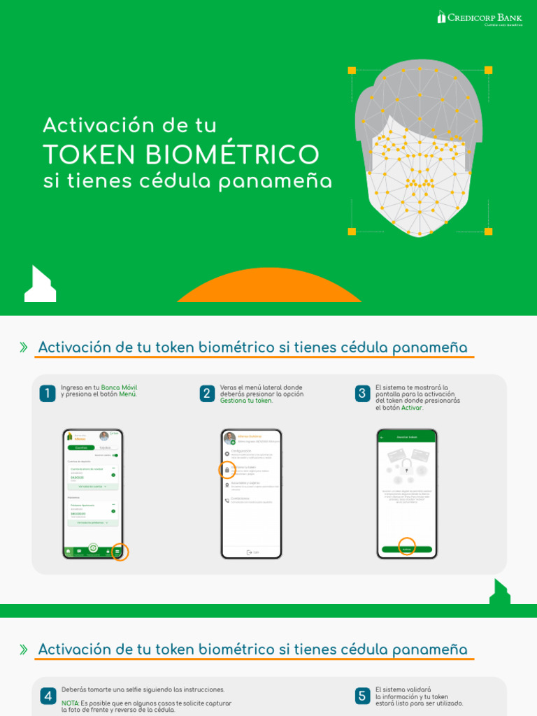 Activacion de Tu Token Biometrico Si Tienes Cedula Panamena | PDF | Biometría | Ciencias de la ...