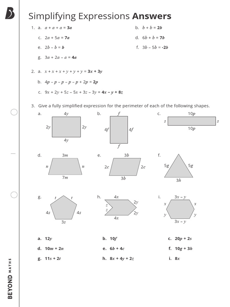 KS3 Maths: Simplifying Expressions | PDF