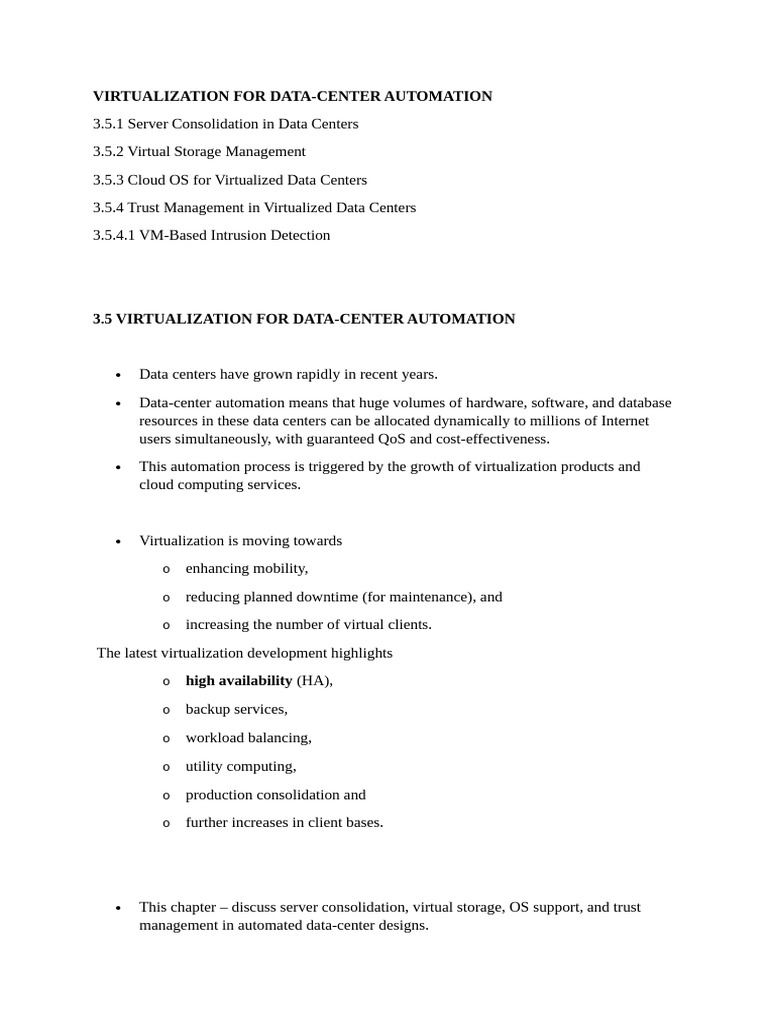 VIRTUALIZATION For Data Center Automation | PDF | Virtualization | Virtual Machine