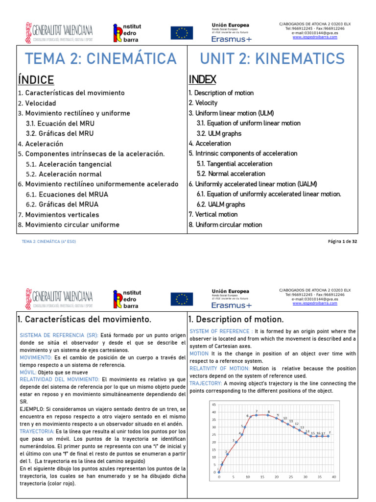 Tema 2 Cinemática | PDF | Aceleración | Velocidad