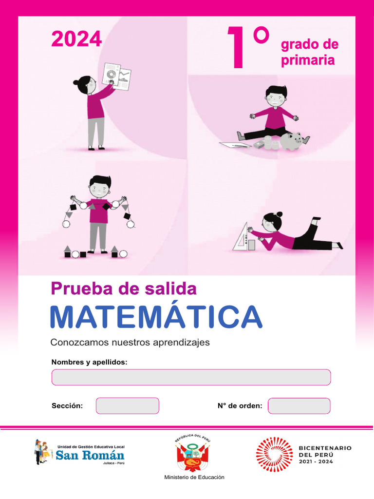 Prueba Matemáticas 1° Grado 2024 | PDF