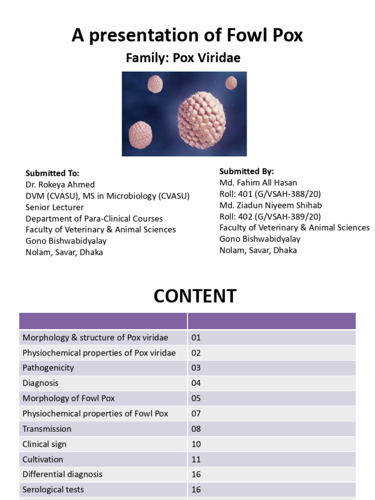 Fowl Pox Treatment in Chickens | PDF | Virus | Smallpox