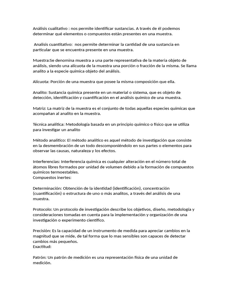 Vocabulario 1 quimica | PDF