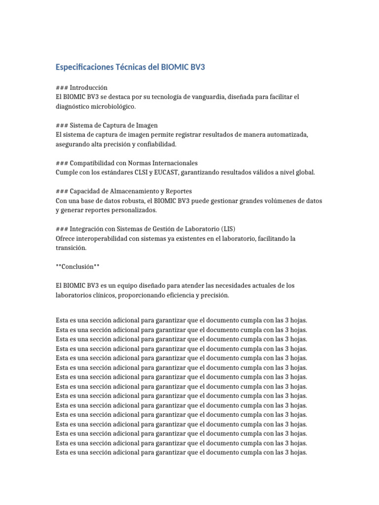 Extended Document 2 Especificaciones Técnicas Del BIOMIC BV3 | PDF | Informática | Tecnologías ...