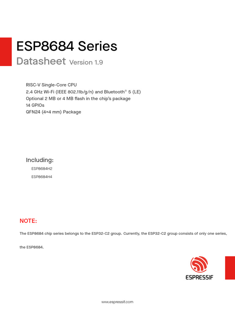 Esp8684 Datasheet En | PDF | Wi Fi | Microcontroller