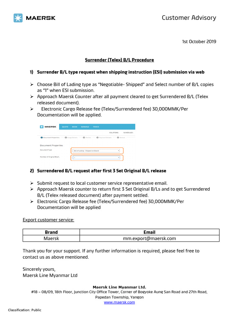 Surrender Telex BL Procedure | PDF