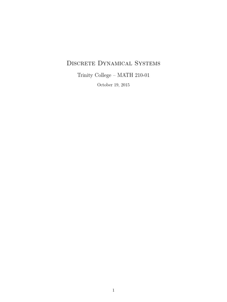 Discrete Dynamical Systems | PDF | Limit (Mathematics) | Function (Mathematics)