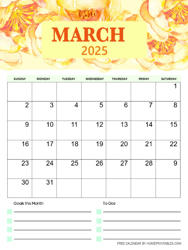 Cute March 2025 Calendar | PDF