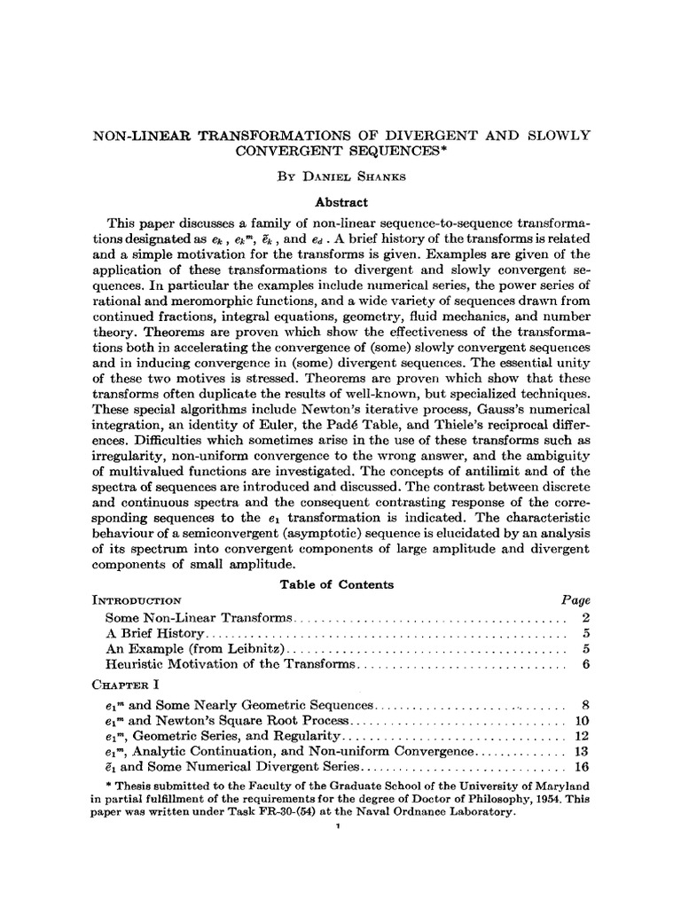Shanks Transformation | PDF | Summation | Complex Analysis