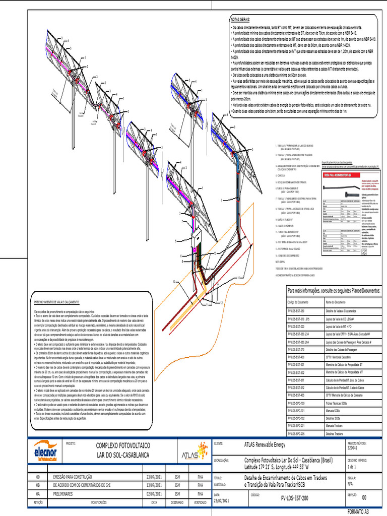 PV-LDS-EST-280-00. Detalhe de Encaminhamento de Cabos em Trackers | PDF ...
