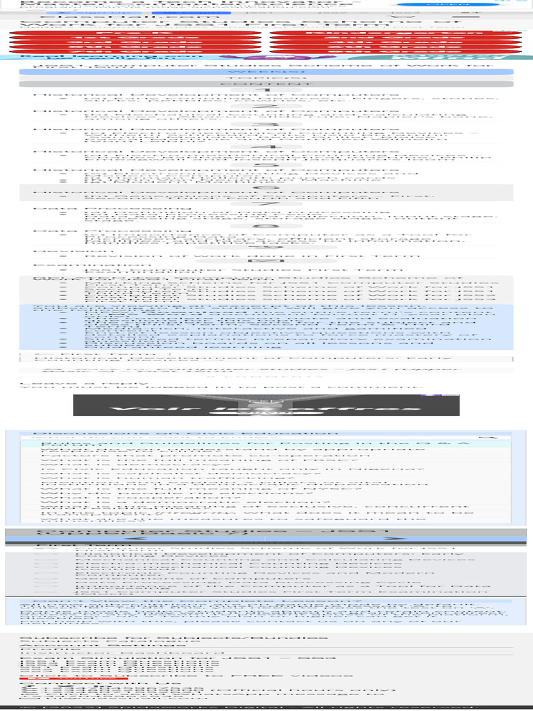 Computer Studies Scheme of Work for JSS1 First Term ClassHall.com | PDF ...