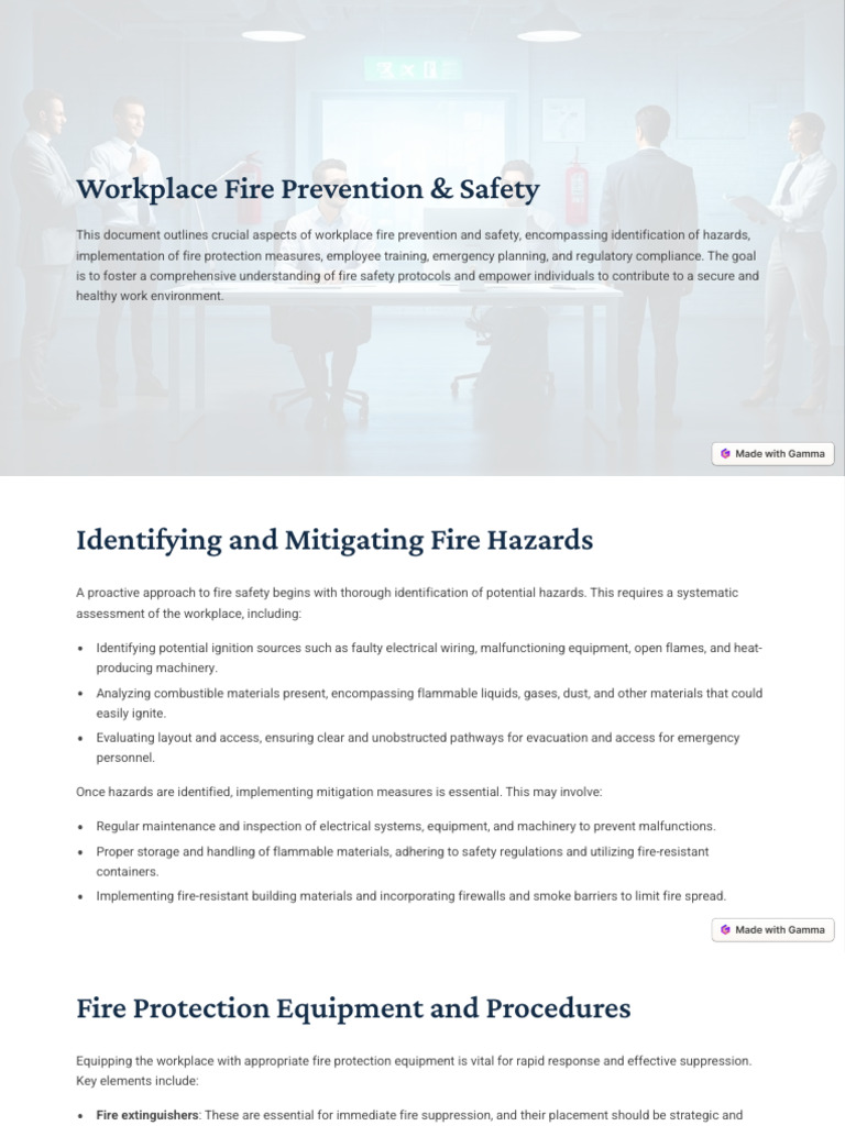 Workplace Fire Prevention and Safety | PDF | Fire Safety | Firefighting