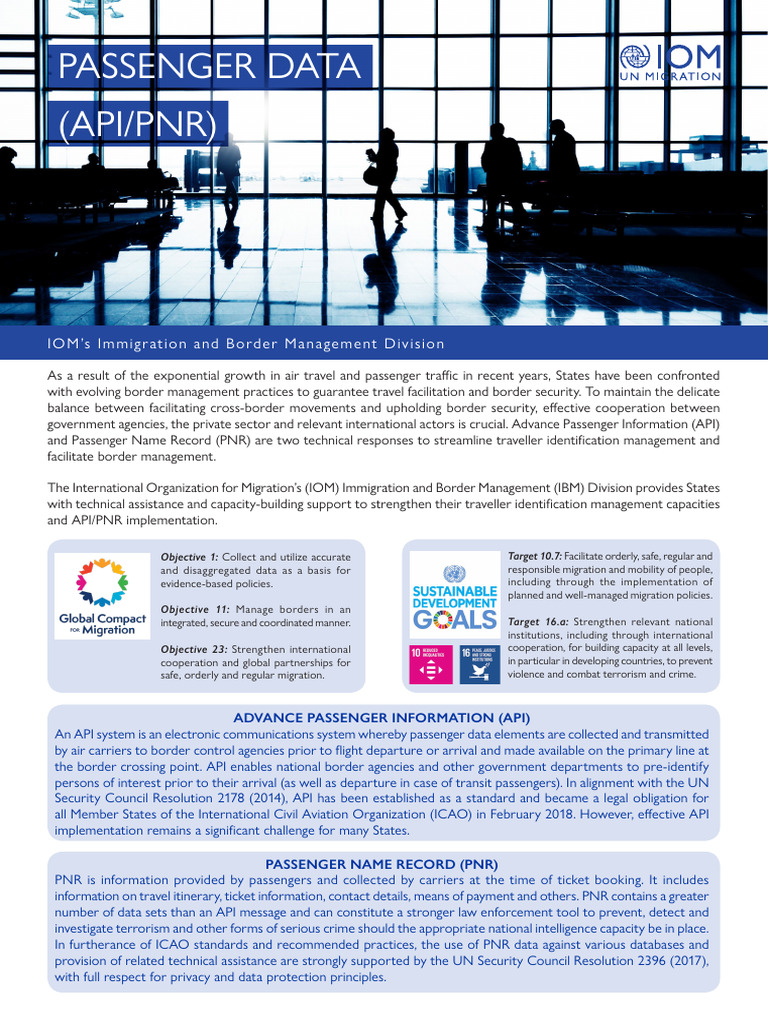 Passenger Data Advance Passenger Information and Passenger Name Record ...