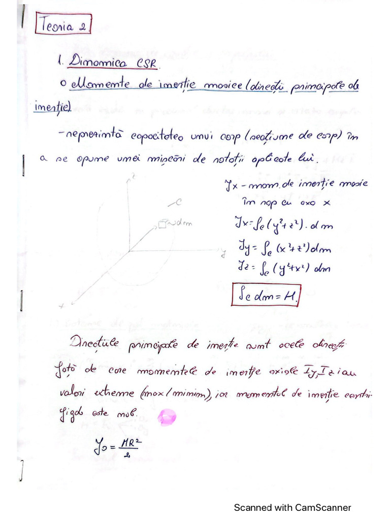Teorie 2-Mecanica 2 | PDF