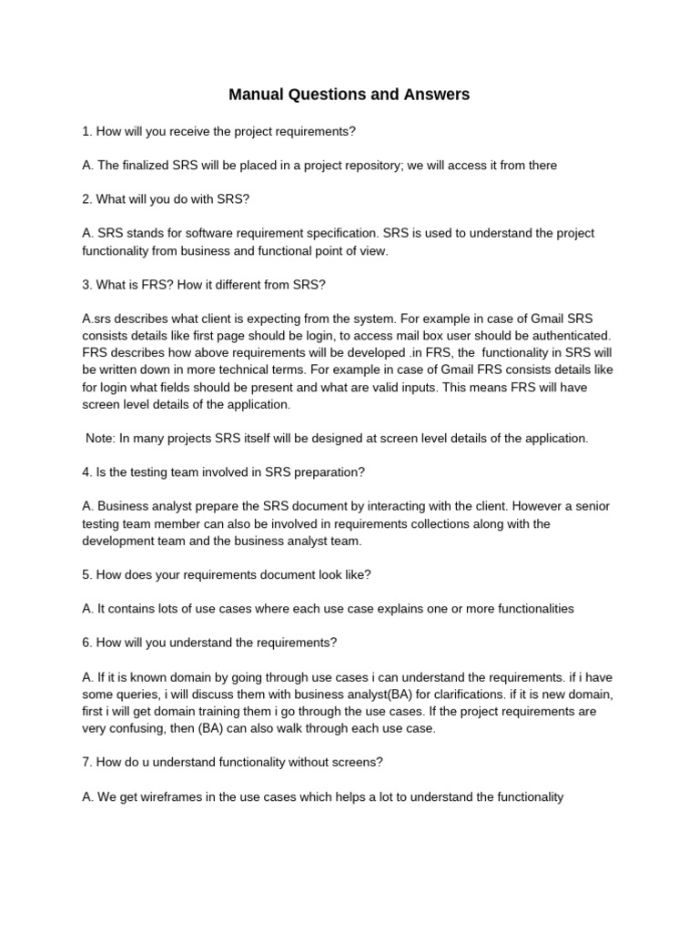 Manual Testing Questions and Answers | PDF | Software Testing | Software
