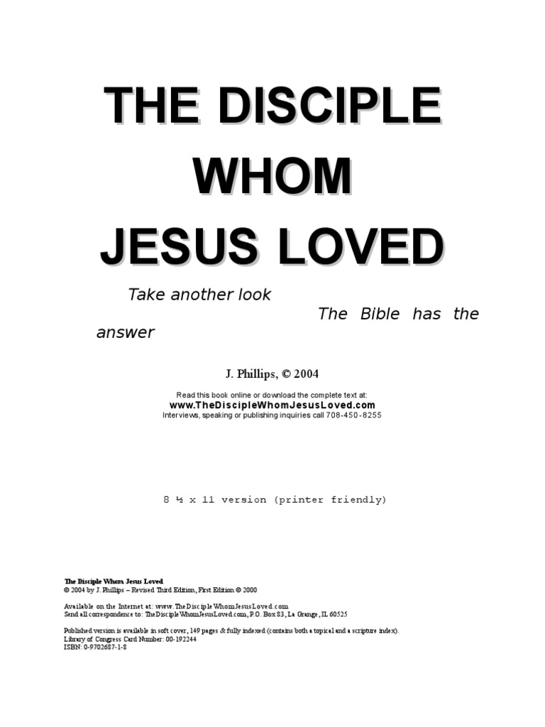 The Disciple Jesus Loved | PDF | Gospel Of John | Disciple (Christianity)