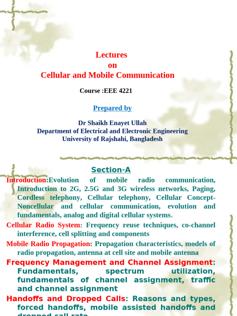Cellular Communication Technologies Overview | PDF | Orthogonal ...