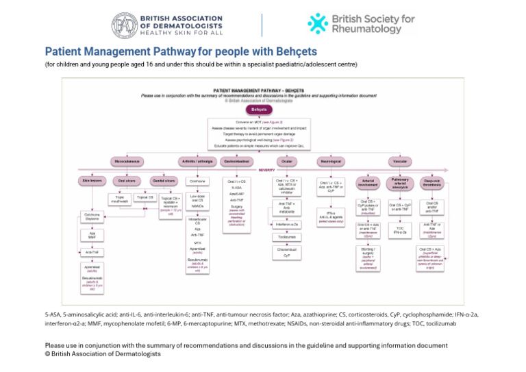 Patient Management Pathway Algorithm Behcets | PDF