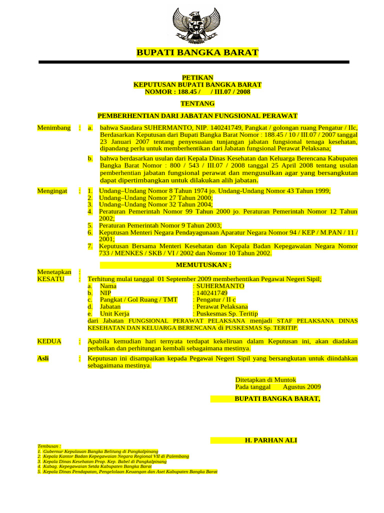 PETIKAN SK. PEMBERHENTIAN | PDF