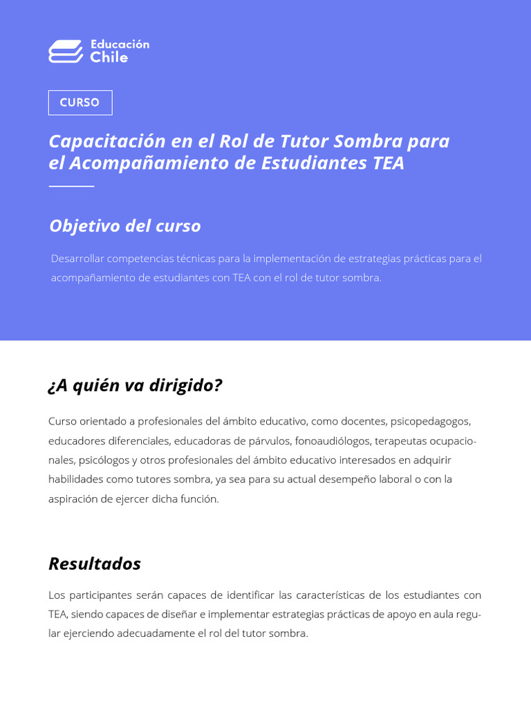 Curso Capacitacion en El Rol de Tutor Sombra para El Acompanamiento de ...