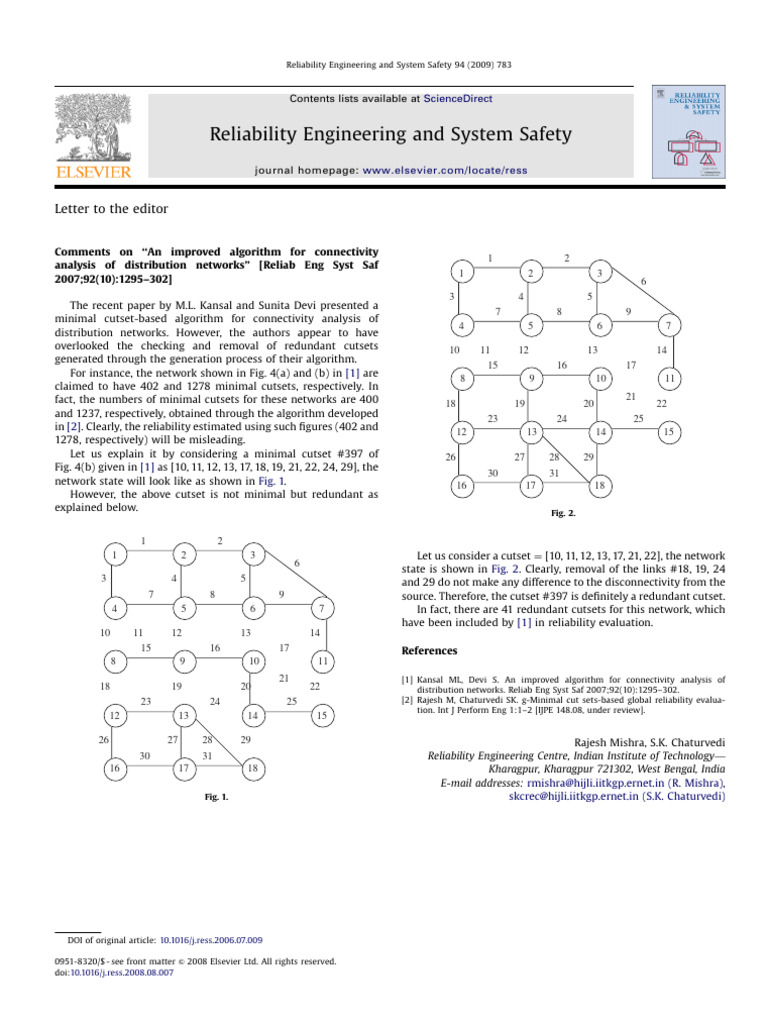 Redundant Cutsets in Connectivity Analysis | PDF | Computing | Theoretical Computer Science