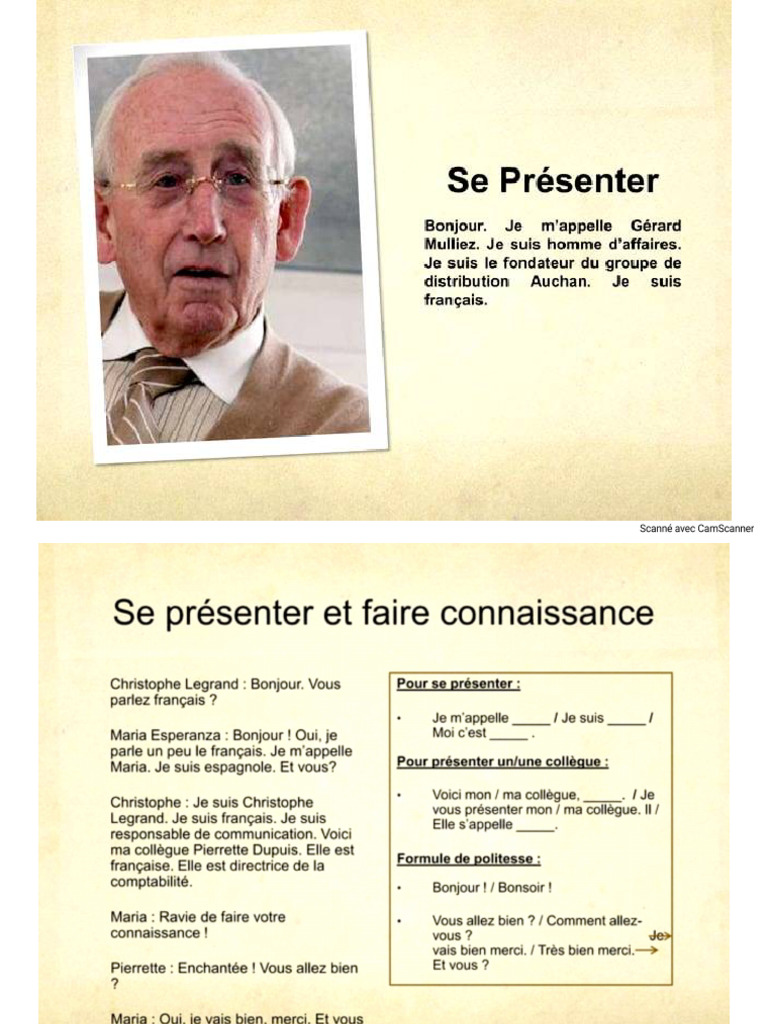 Se Présenter en Français | PDF