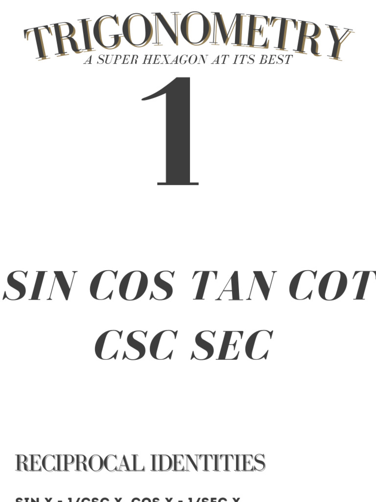 Sin Cos Tan Cot CSC Sec | PDF