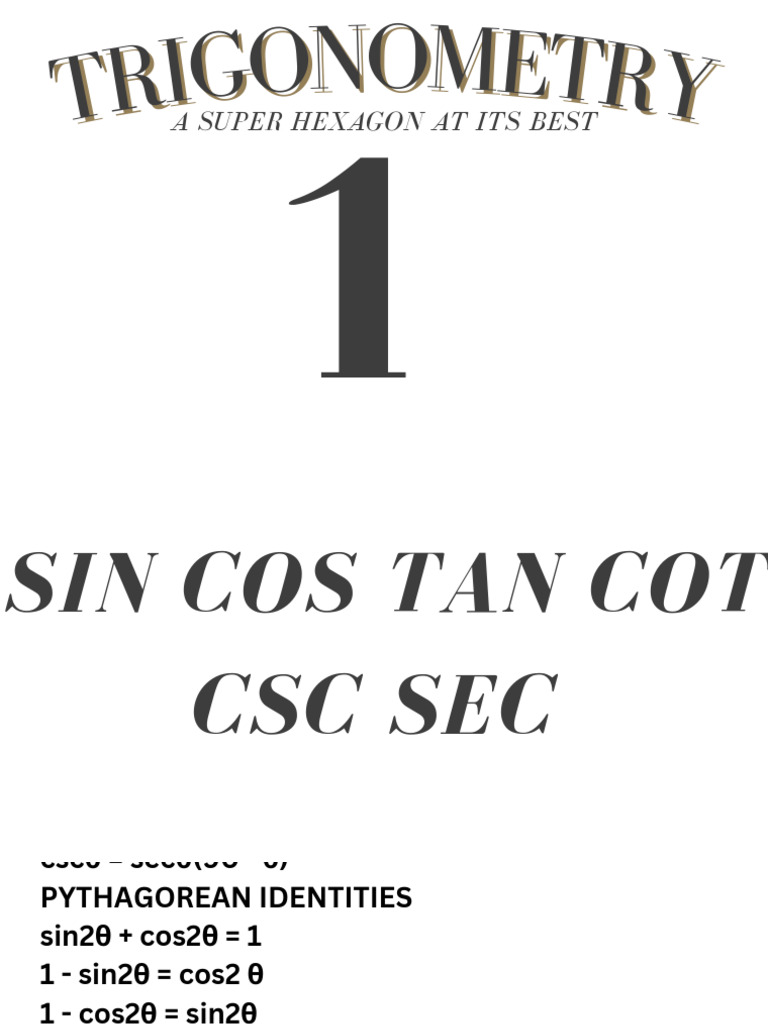 Sin Cos Tan Cot Csc Sec (2) | PDF