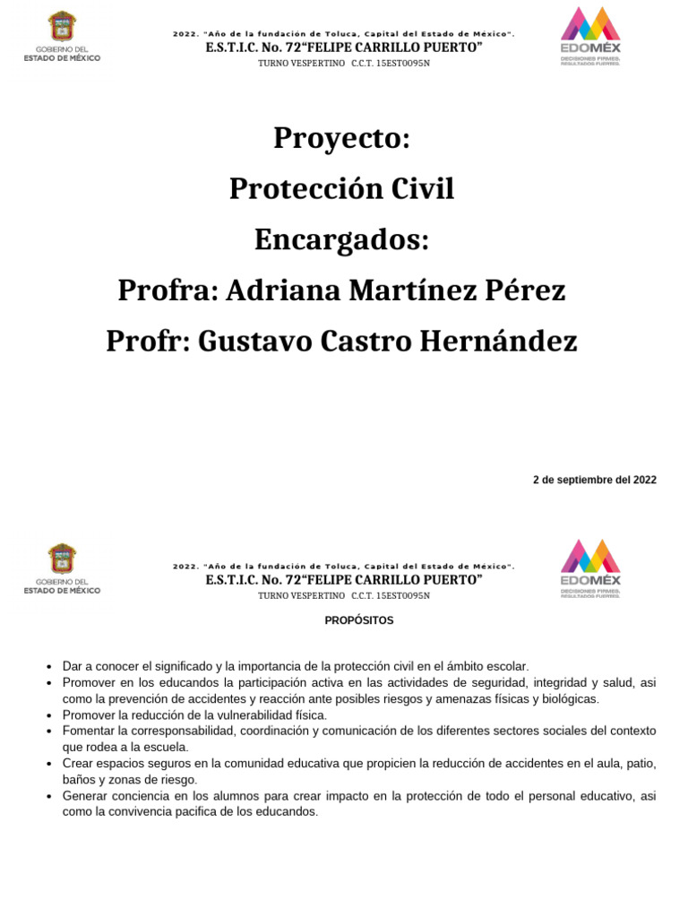 PROYECTO PROTECCION CIVIL | PDF | Defensa Civil