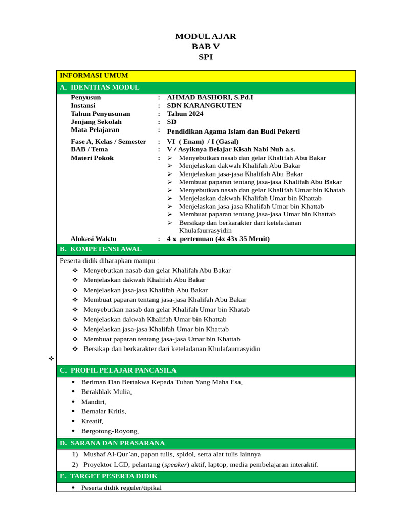 5. MODUL AJAR BAB 5 SPI | PDF