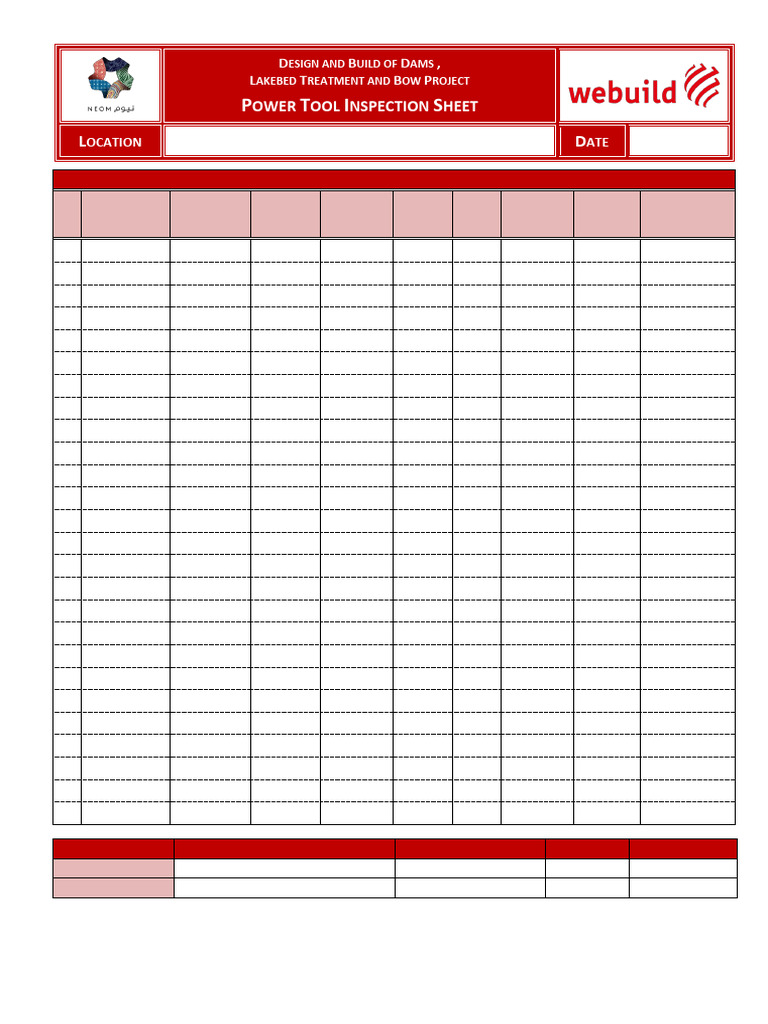 Power Tool Inspection Sheet[1] | PDF