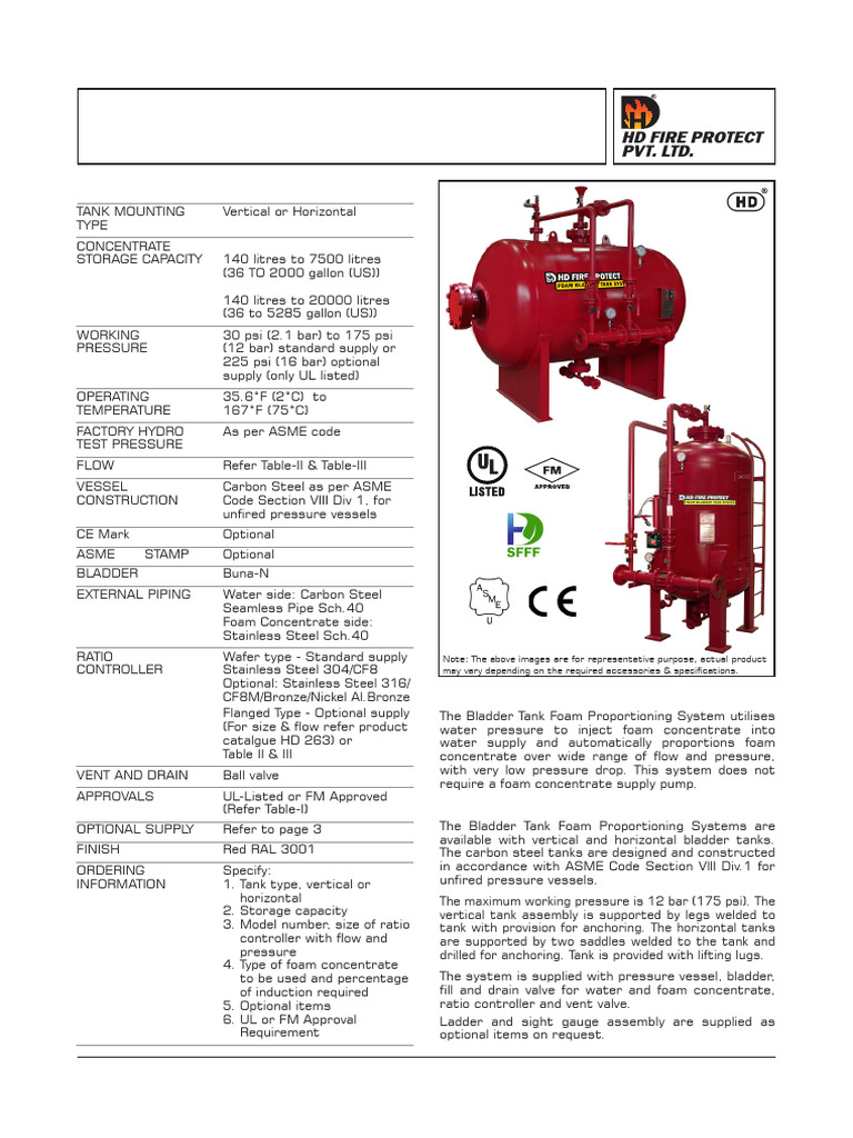Bladder Tank Foam Proportioning System | PDF | Valve | Pipe (Fluid ...