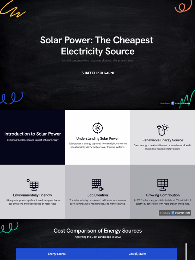 Solar Power The Cheapest Electricity | PDF