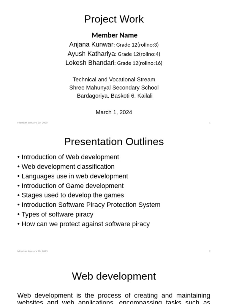 Project Work | PDF | Web Development | World Wide Web