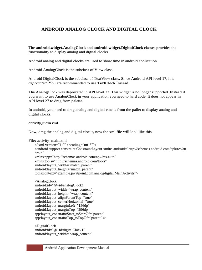 Lab 6 Clocks | PDF | Android (Operating System) | Application Software