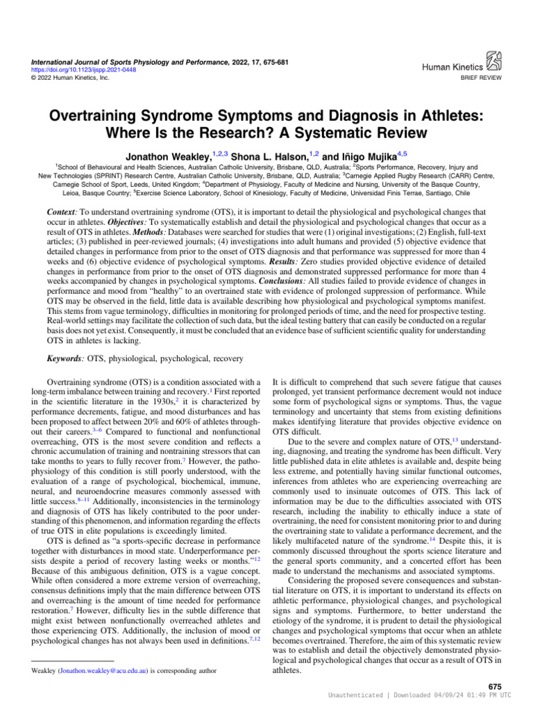 Overtraining Syndrome Symptoms and Diagnosis in Athletes Where Is The ...