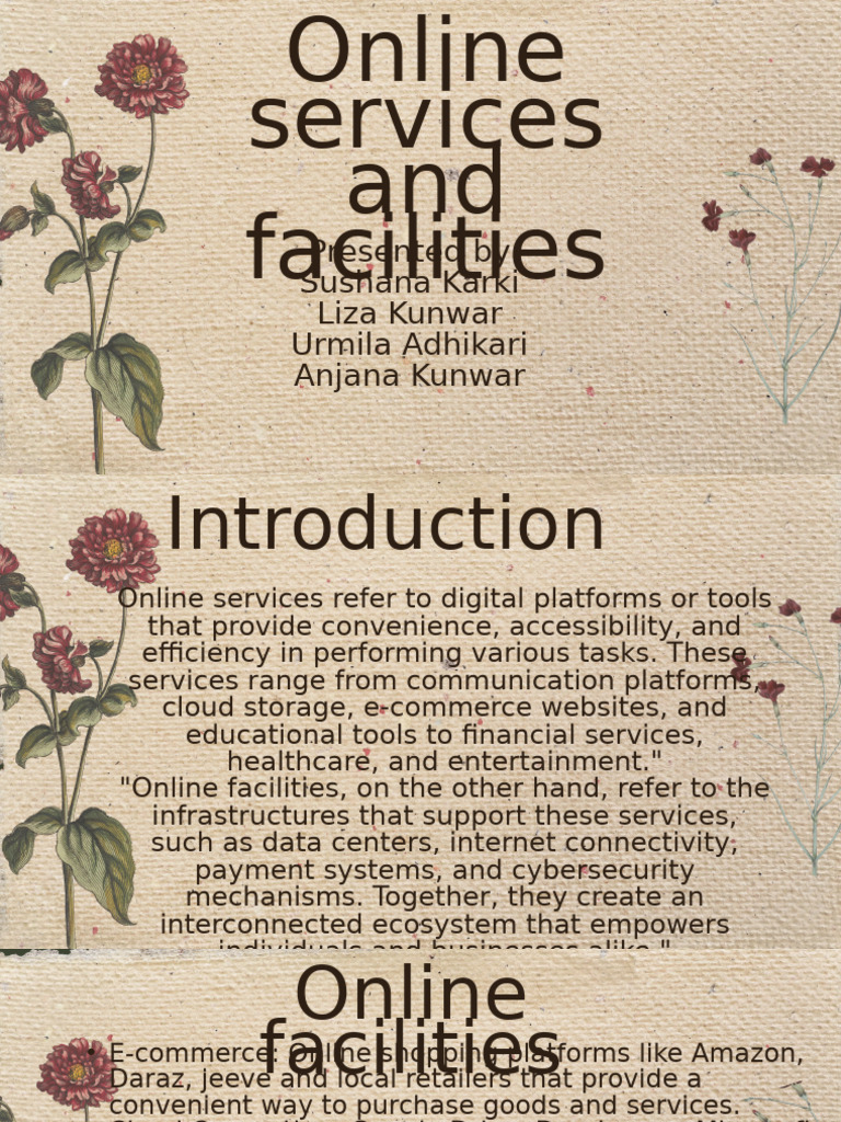 Overview of Online Services & Facilities | PDF | Internet | Cloud Computing