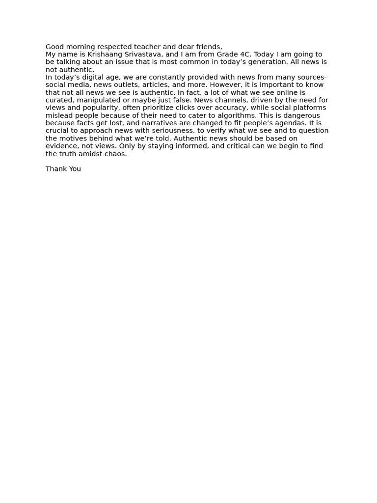 Grade 4C: The Truth About News | PDF