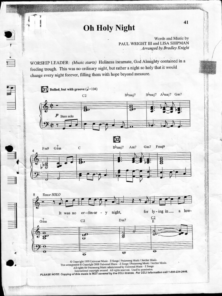 Oh Holy Night Version 2 1 | PDF