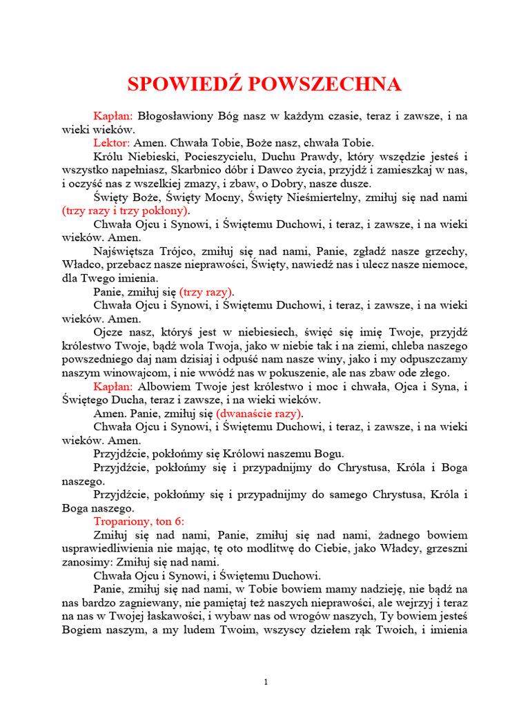 Spowiedz Powszechna | PDF
