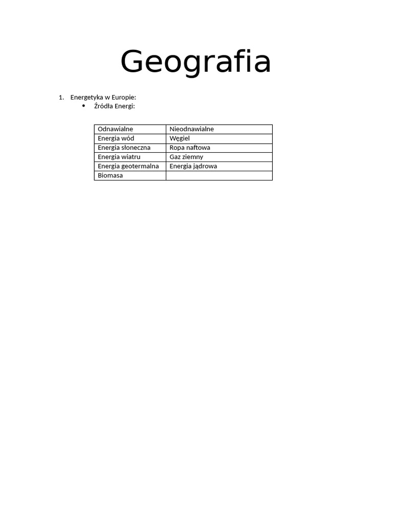 Geografia- kartkówka | PDF