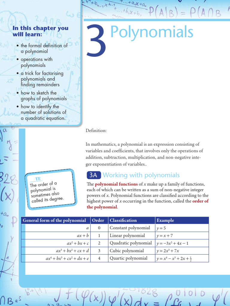 Polynomials | PDF | Polynomial | Equations