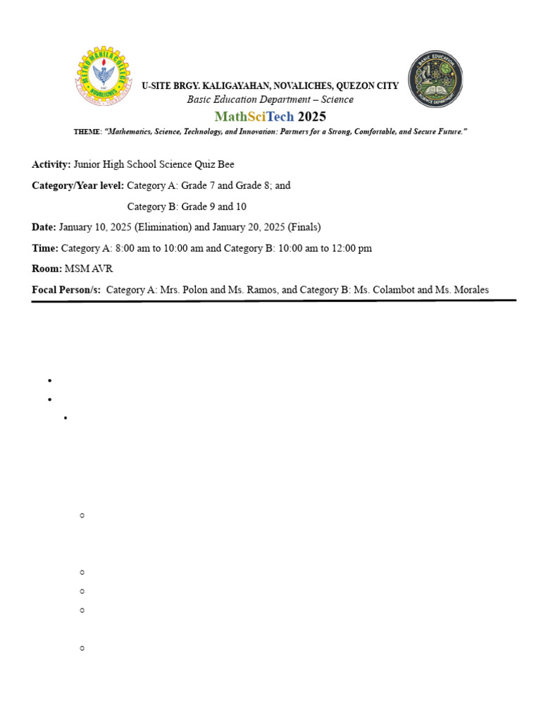 MST Science Mechanics 2025 | PDF | Creativity | Science