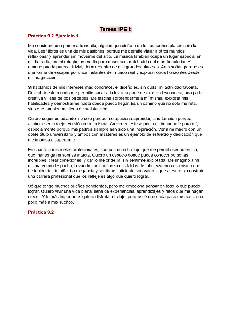 Tareas Ipe | PDF | Bienestar | Creatividad