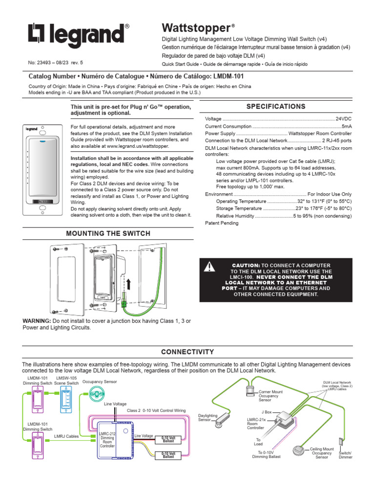 BCS-WS-II-LMDM-101-23493r5 | PDF | Switch | Light Emitting Diode