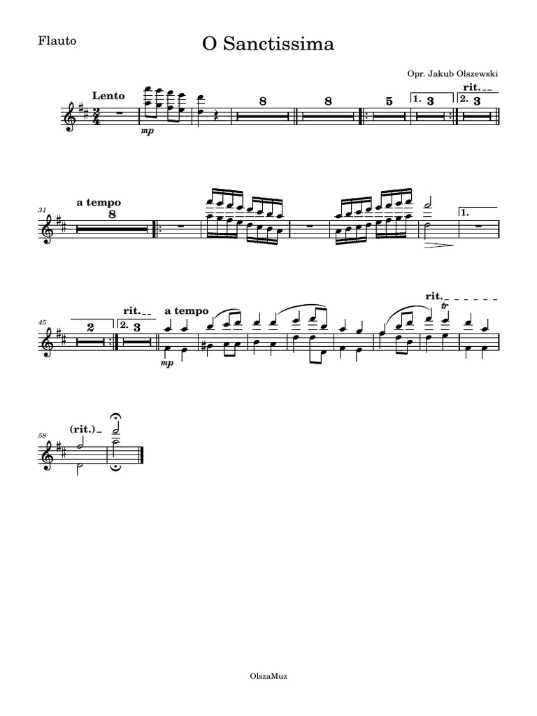 O Sanctissima FULL Flauto | PDF
